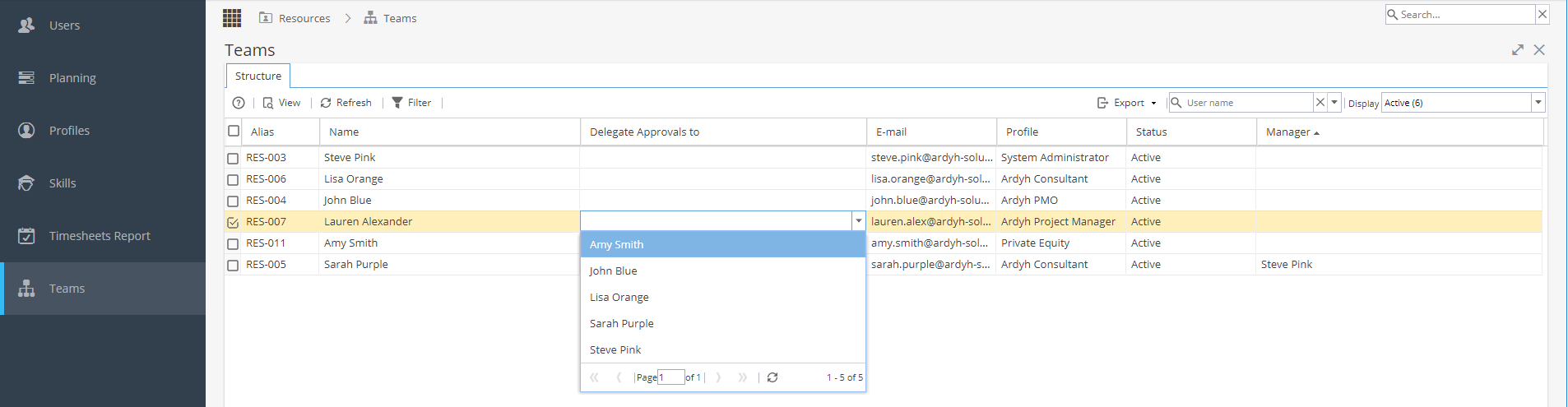 Resources - Teams - Structure (Managers / Delegation) – Hydra Support