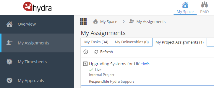 How do I view my / all Projects? – Hydra Support