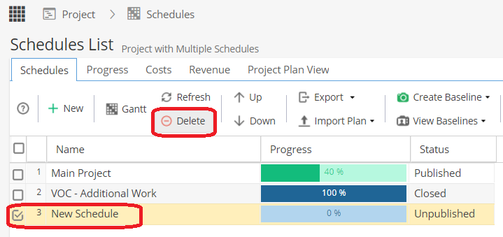 How to delete a Schedule – Hydra Support