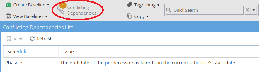 How to set a Schedule Predecessor – Hydra Support