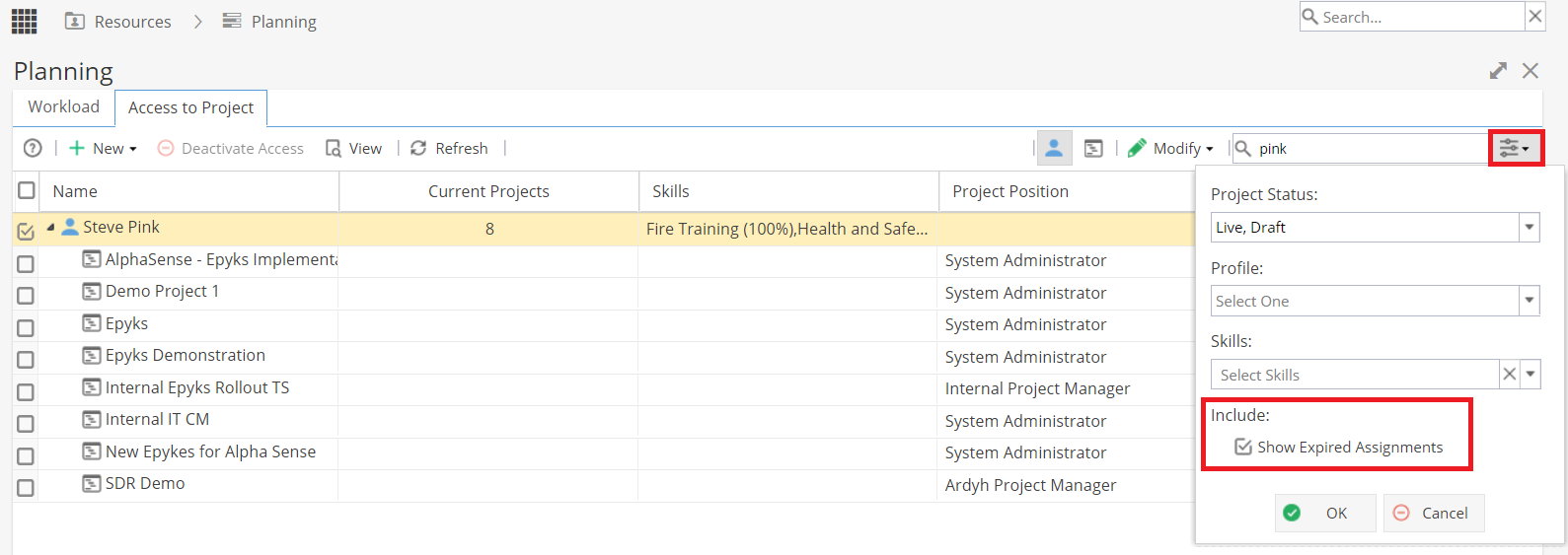 How to extend a resource's assignment to a Project – Hydra Support