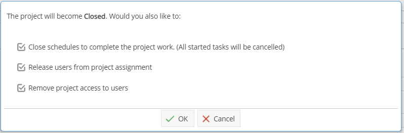 How to close a Project – Hydra Support