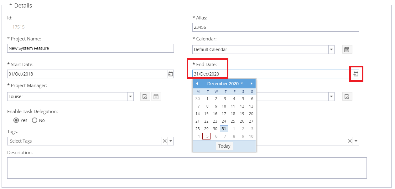 How to update Project End Date – Hydra Support