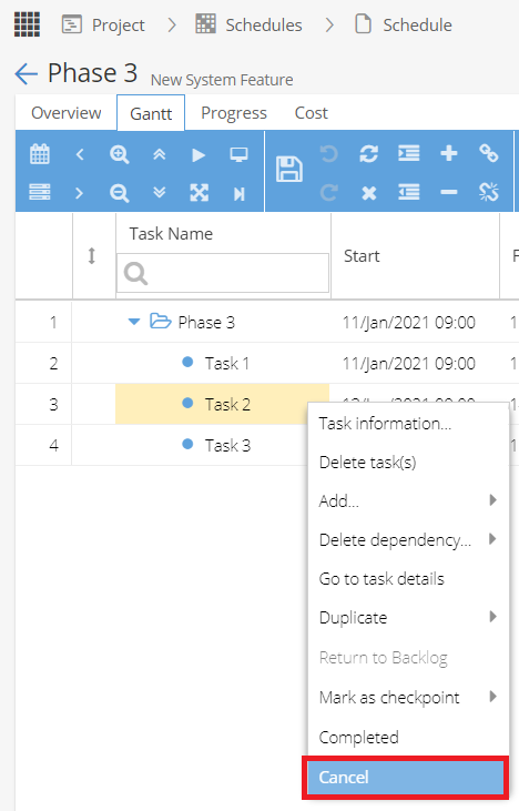 How do I cancel a Task? – Hydra Support