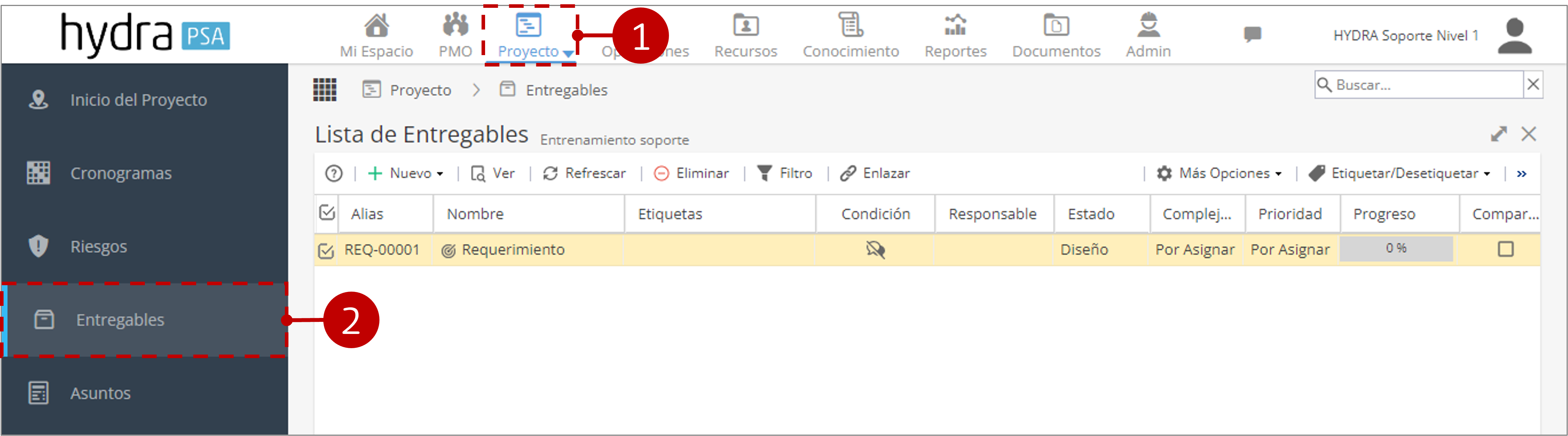 Lista de Entregables – Hydra Soporte